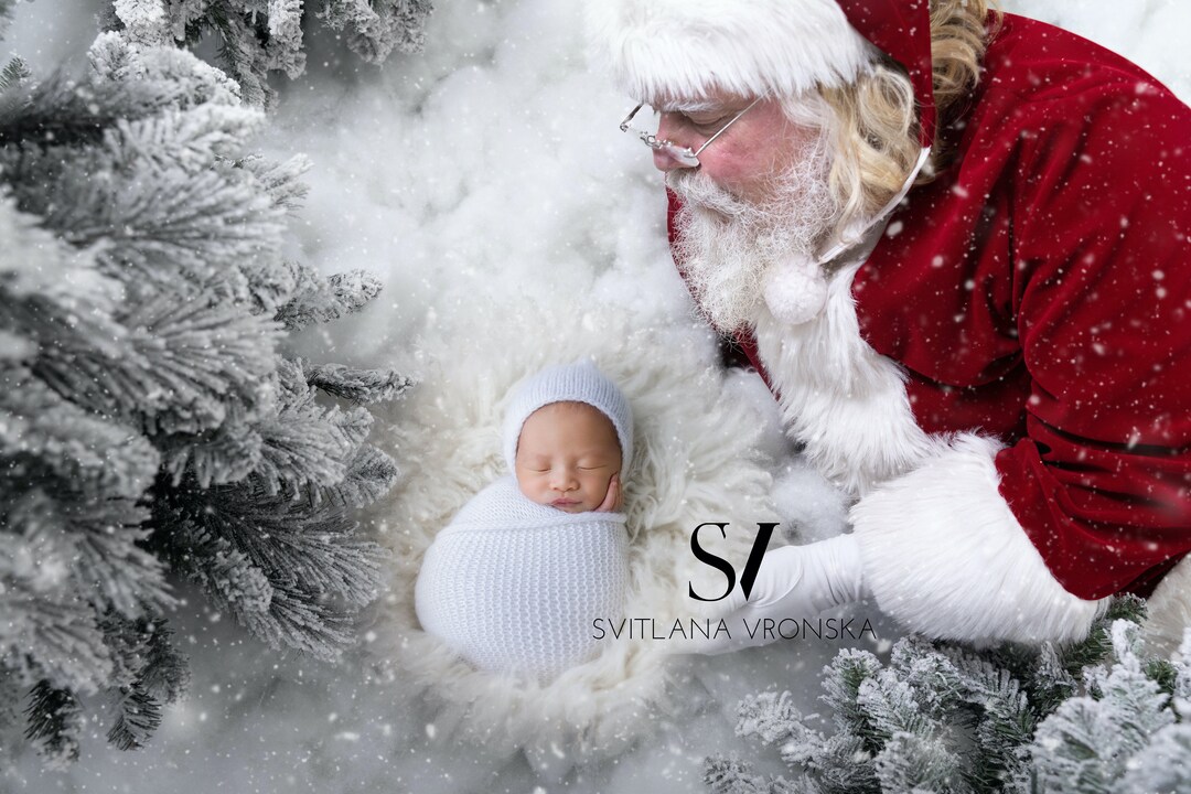 Santa Claus Digital Backdrop Christmas Digital Background Digital Santa ...