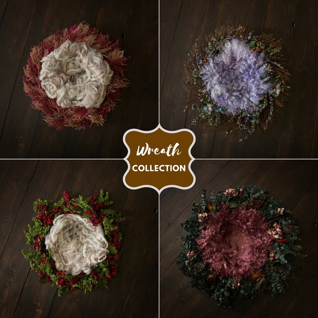 Digital Backdrop Newborn Wreath Collection Set of 4 Newborn Digital ...