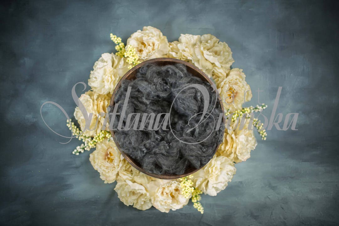 Digital Background, Digital Backdrop - Floral Wreath Newborn ...