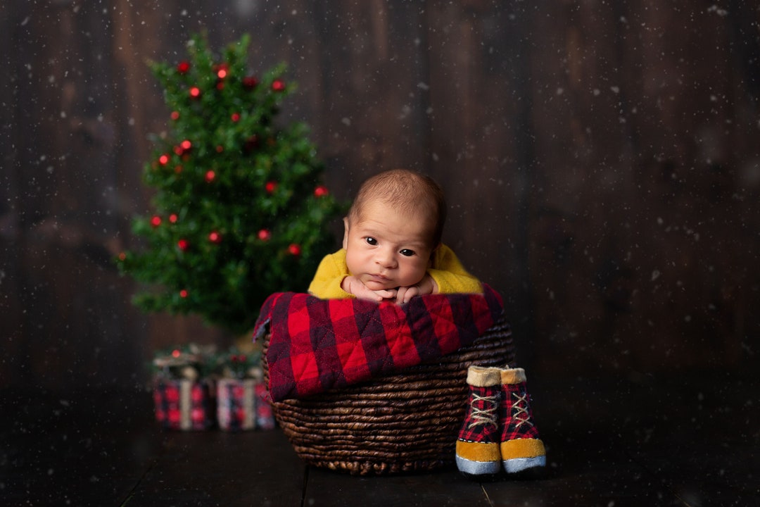 Newborn Digital Backdrop Falling Snow Cozy Cabin Feeling Digital ...