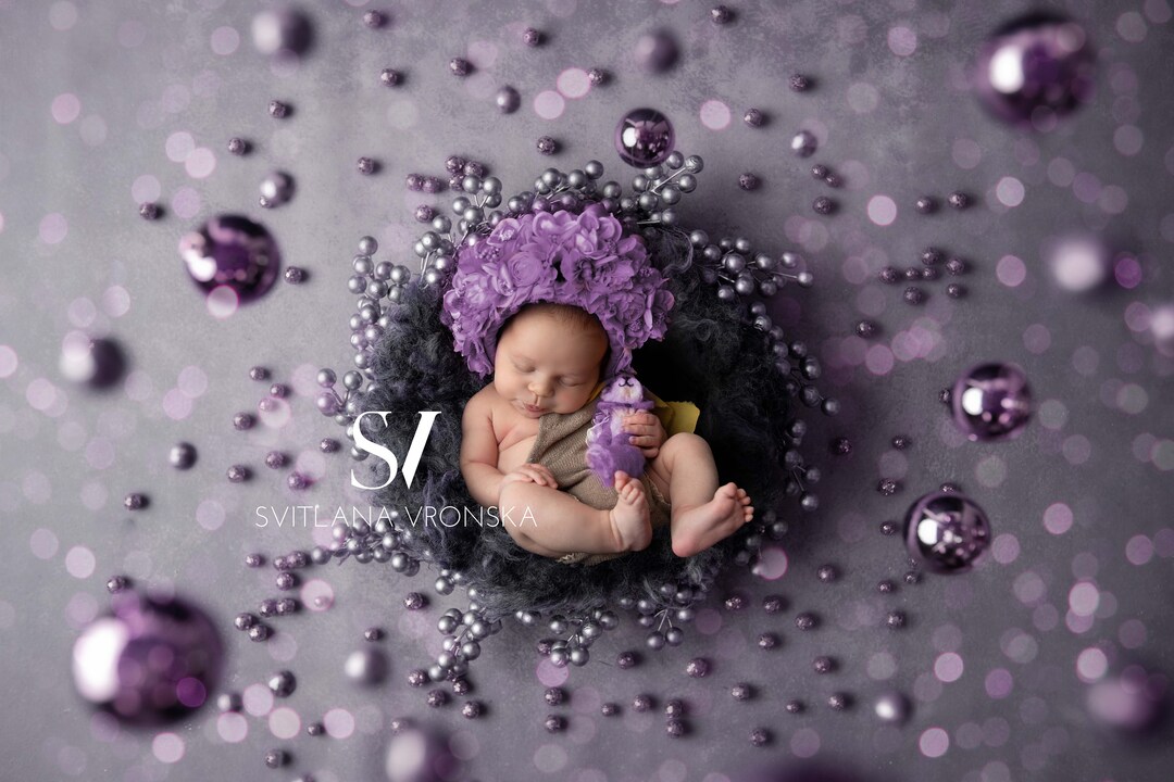 Newborn Digital Backdrop Purple Sparkle Background Newborn Photography ...