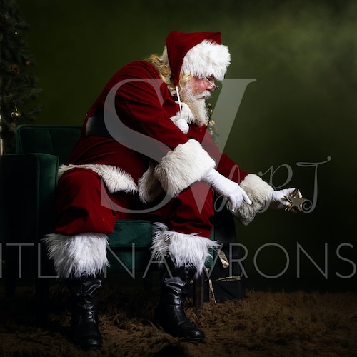 Santa Digital Backdrop Christmas Backdrop Santa Overlay - Etsy