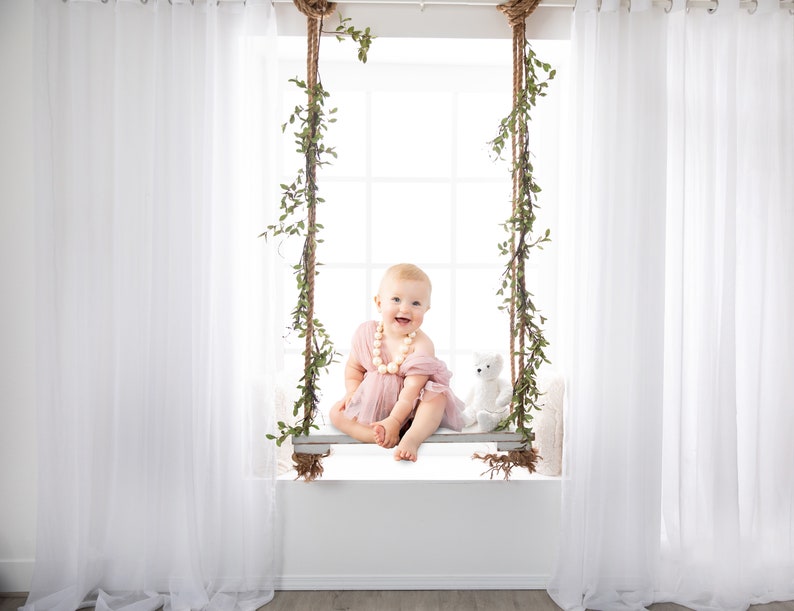 Digital Backdrop Bright Window With a Hanging Swing Digital - Etsy