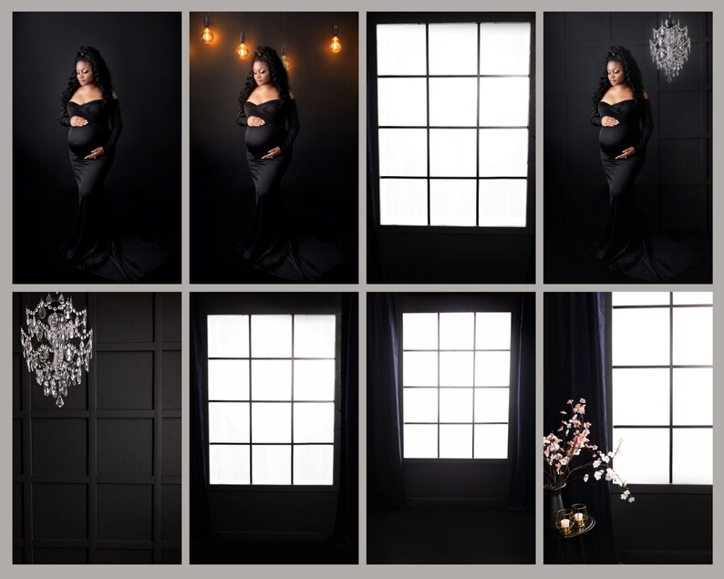 19 Digital Backdrops Dark Room With Backlit Window Digital Background ...