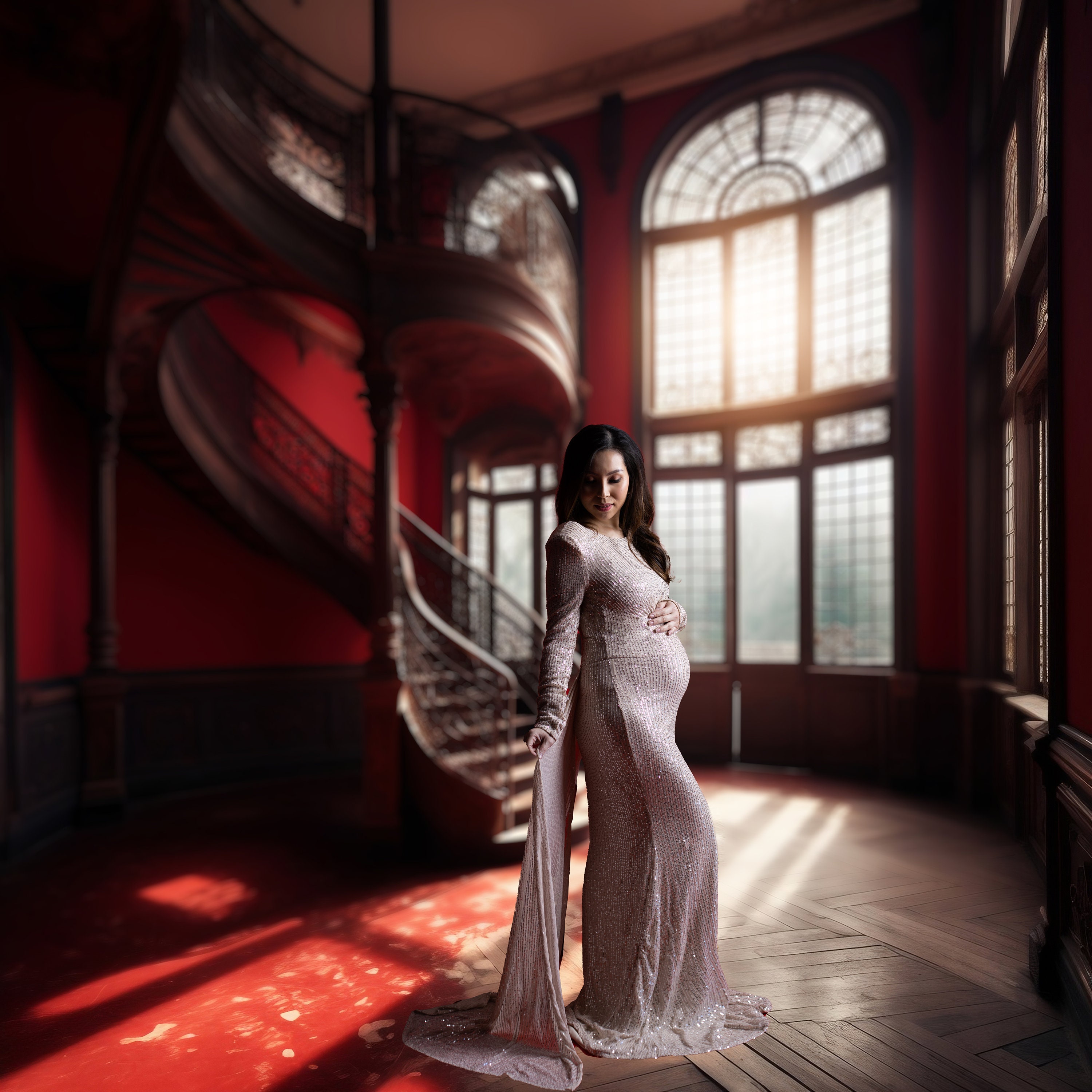 24 Digital Backdrops Rich Red Velvet Collection, Maternity Digital ...