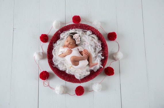Newborn Digital Backdrop Red and White Valentine's Day | Etsy