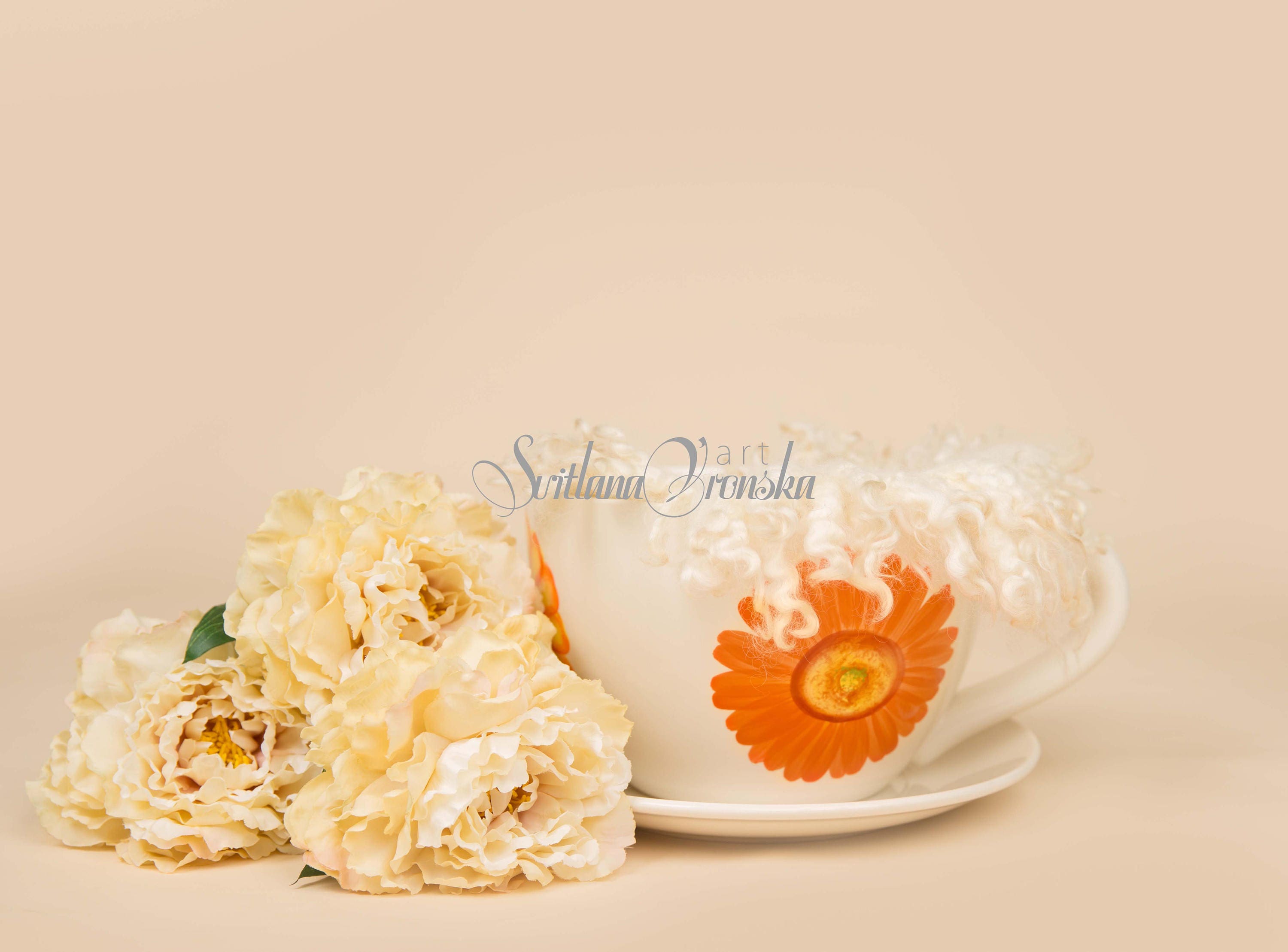 Tea Cup Digital Backdrop for Newborn Composite Newborn | Etsy