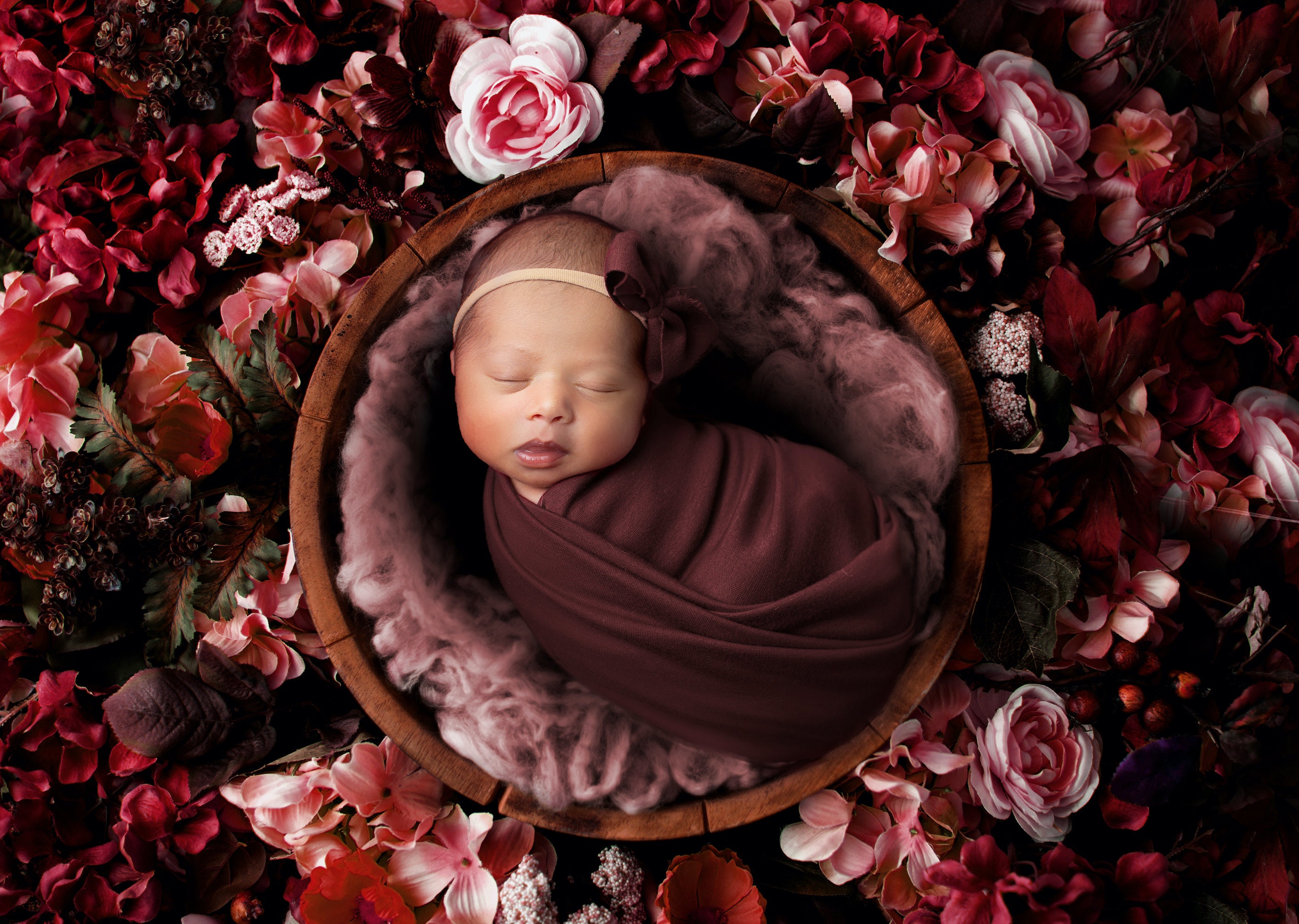 Newborn Digital Backdrop Floral Love Red | Etsy