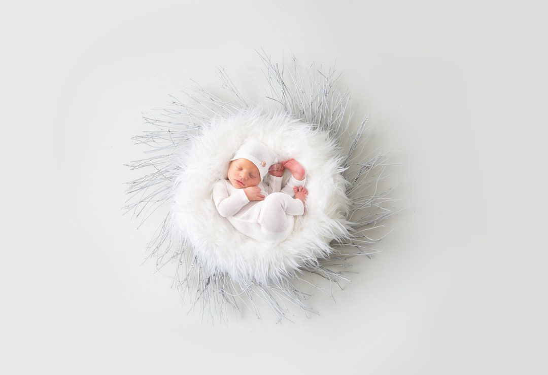 Newborn Digital Backdrop Beautiful Milky White Baby Nest Minimalistic ...
