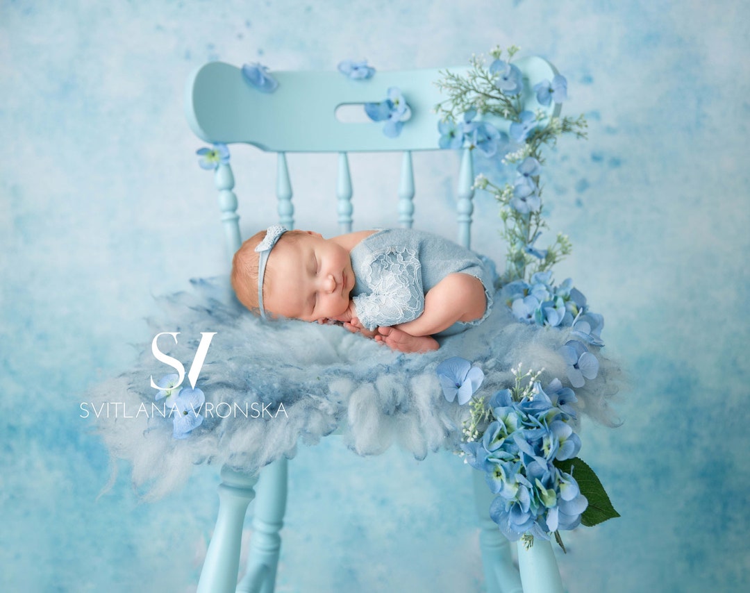 Newborn Digital Backdrop Boy Digital Background All With Beautiful Blue ...