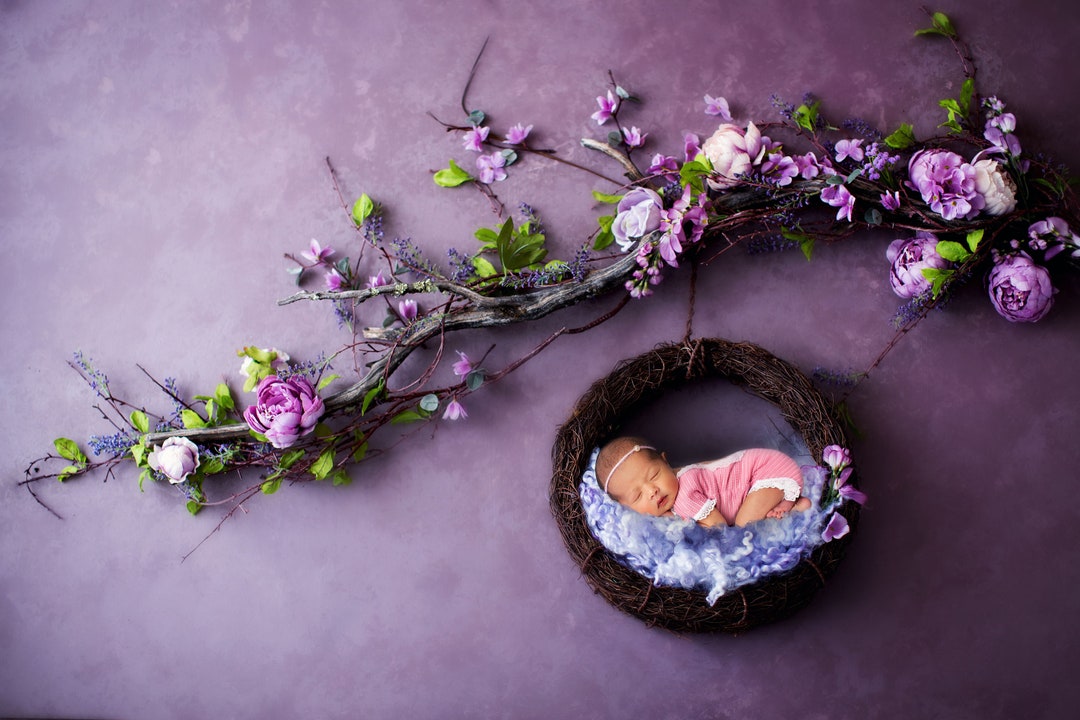 Digital Backdrop Newborn Girl Digital Background, Spring/summer Floral ...