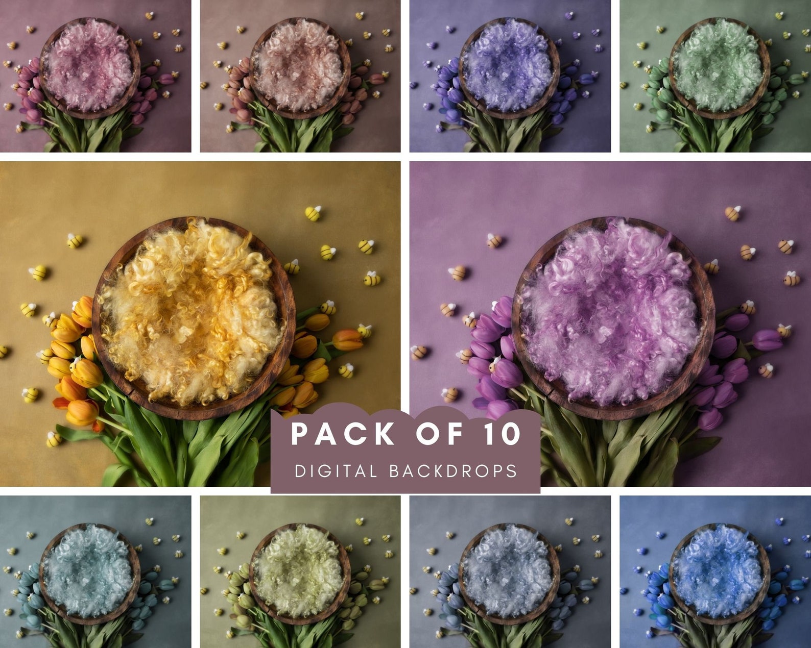 Newborn Digital Backdrop Pack of 10 Newborn Photography - Etsy