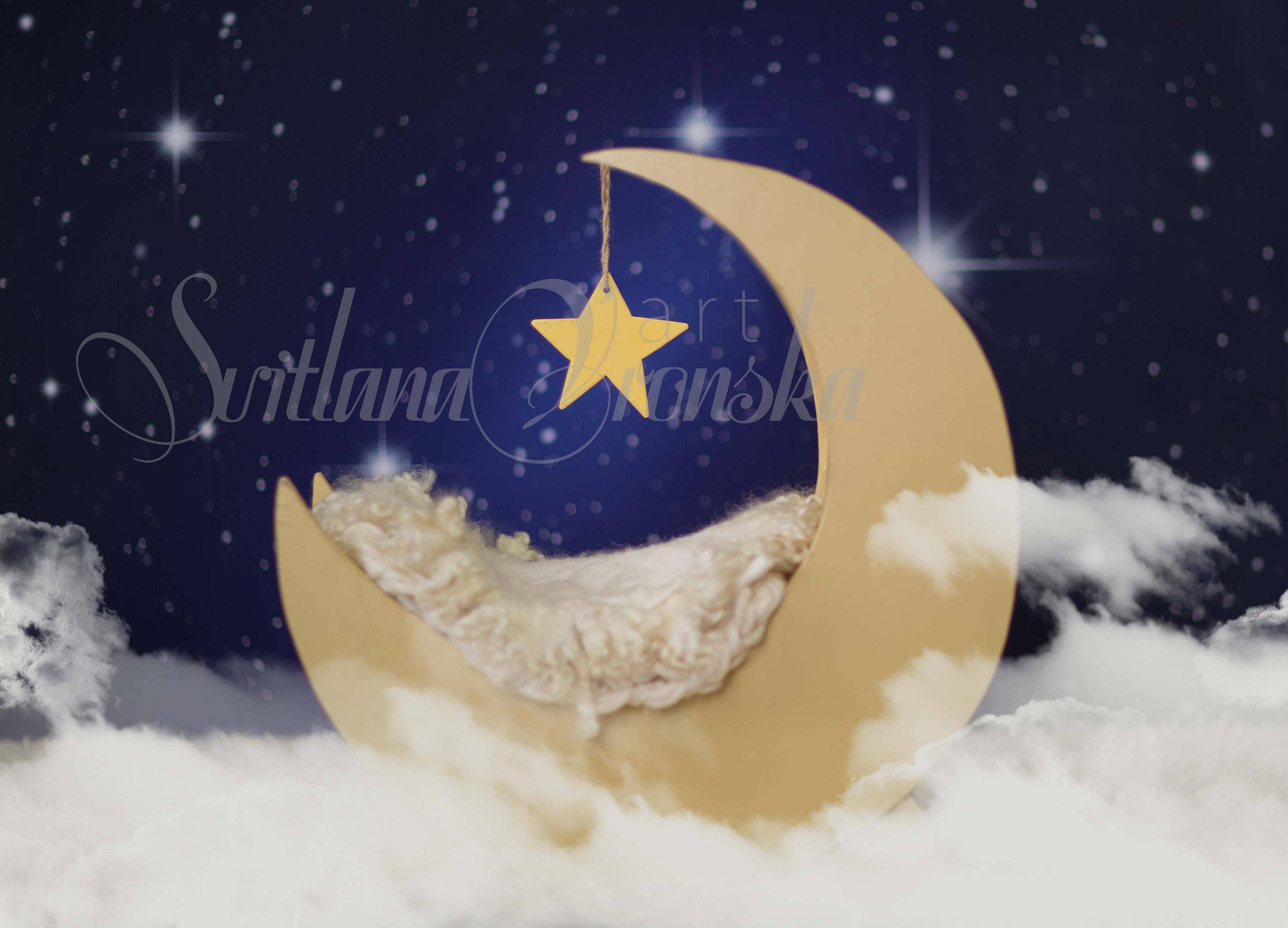Digital Background Newborn Photography Overlay Night Moon With | Etsy