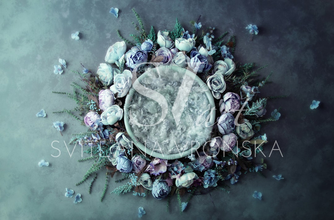 Floral Spring Backdrop Newborn Digital Background, Newborn Floral ...