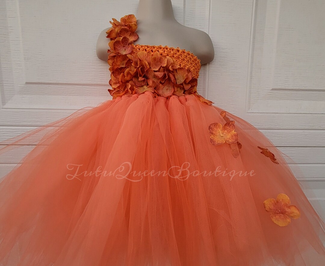 Orange Flower Tutu Dress ,baby Tutu,girl Birthday Dress, Fall Cake ...