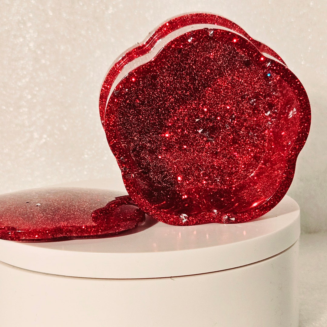 Red Glitter Jewelry Box, Red Bling Trinket Box ,resin Epoxy Box ...