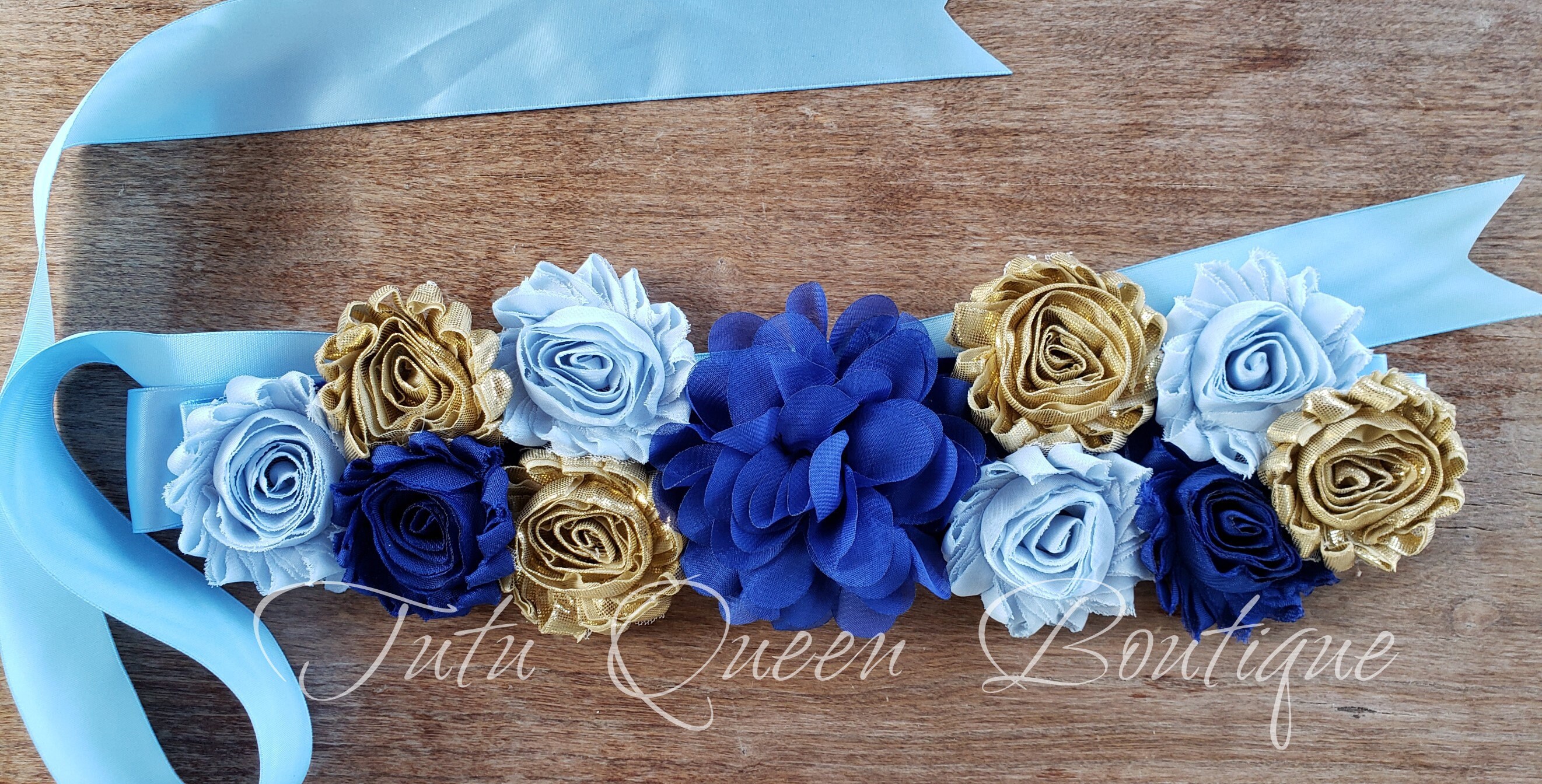 Prince Royal Blue Gold Baby Blue Boy Maternity Sash King Crown Baby ...