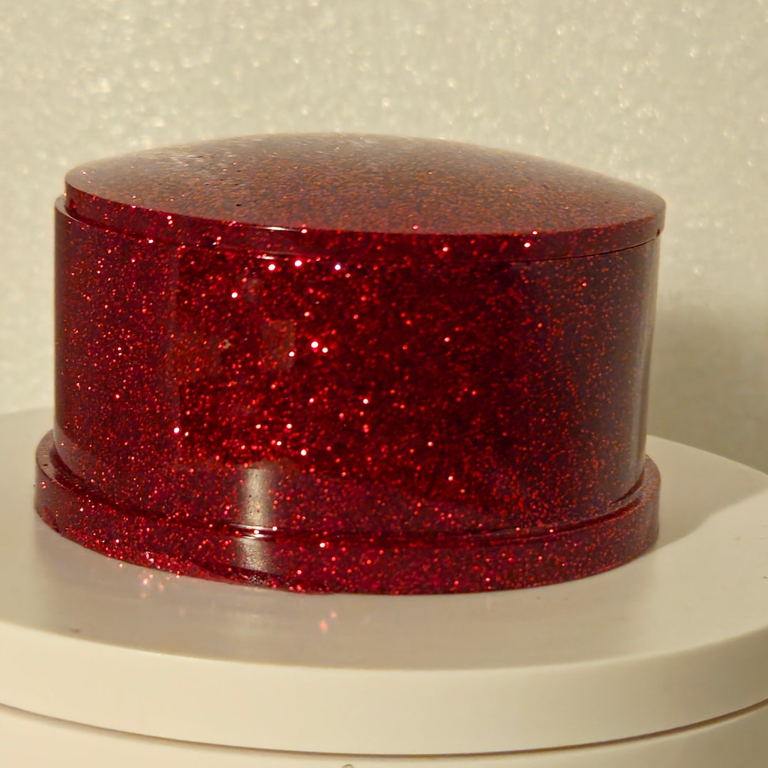 Red Glitter Jewelry Box, Red Trinket Box ,resin Epoxy Box,valentines ...