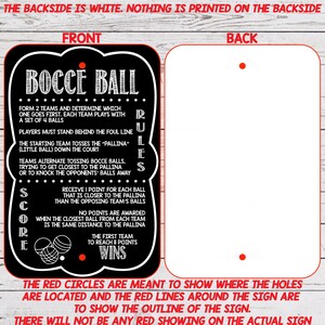 Bocce Ball Rules Aluminum Sign, Bocce Rules, Yard Games, Wedding Lawn ...