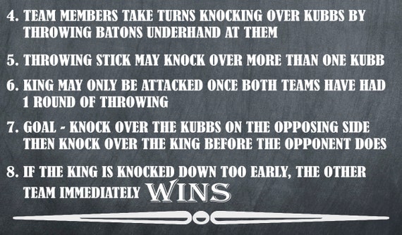 Kubb Rules Printable