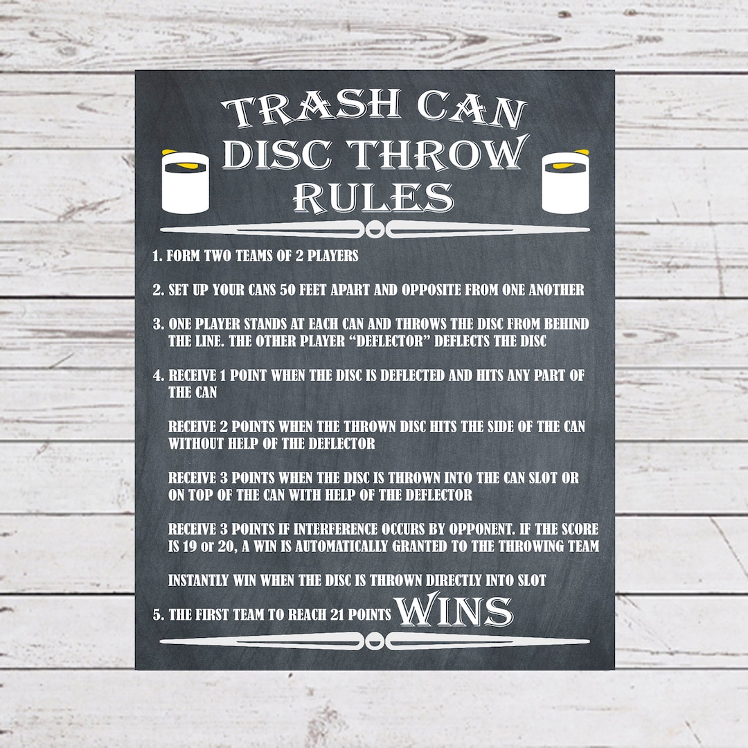 Trash Can Disc Toss Game Rules Print (digital Download) - Etsy