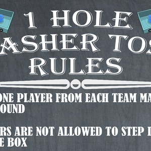 Washer Toss Rules Sign: 1-hole Yard Game Instructions (digital Download ...
