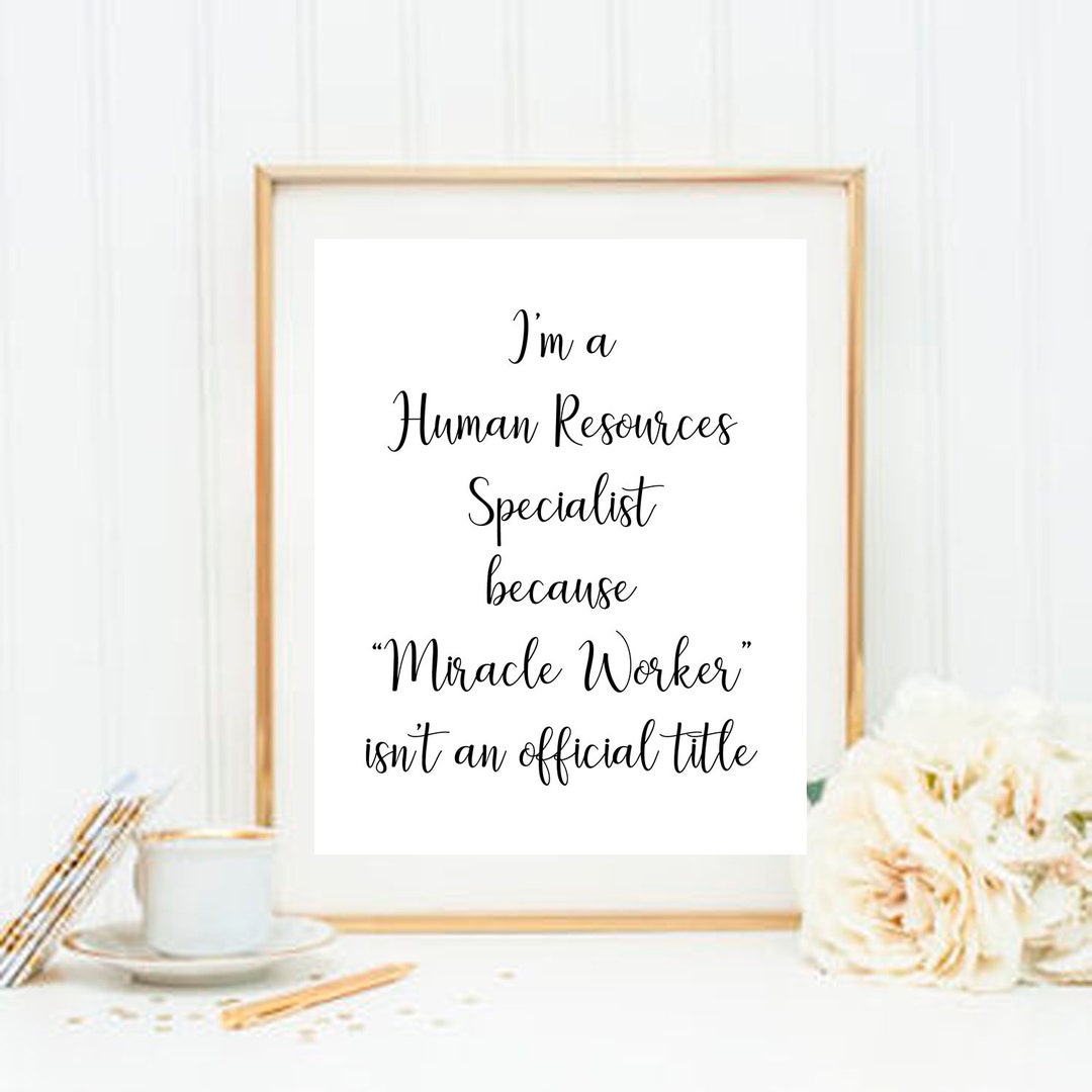 Human Resources Art Print, HR Sign, HR Manager Gift, HR Gift, Funny ...