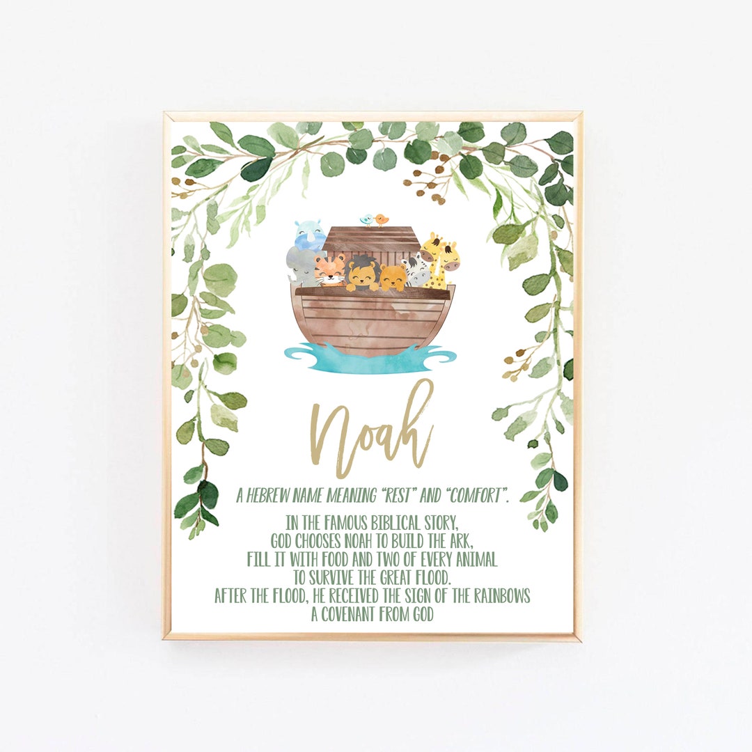 Noah's Ark Nursery Print: Baby Name Meaning (digital Download) - Etsy