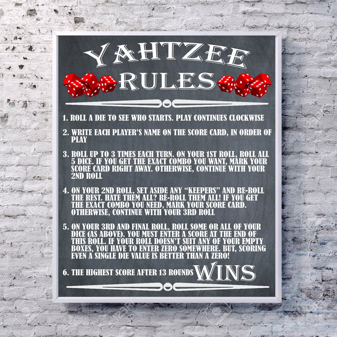 Yahtzee Rules, Yahtzee Instructions, Outdoor Party Games, Yard Games ...