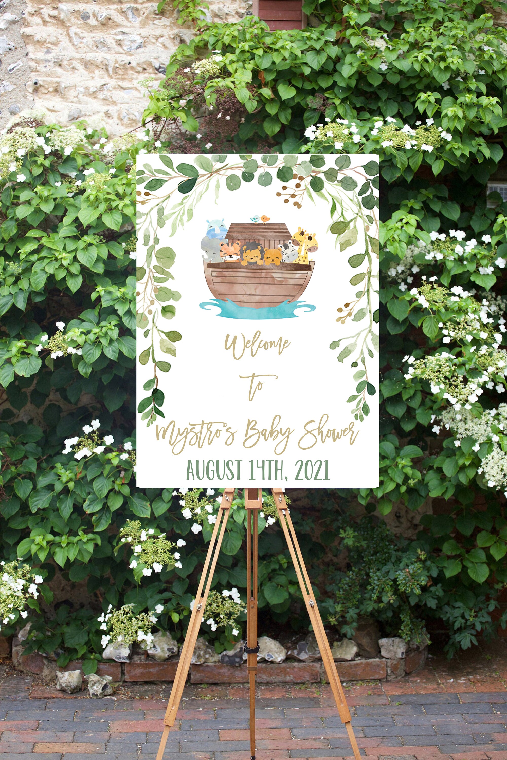 Noah's Ark Baptism Welcome Sign Noah's Ark Tabletop - Etsy