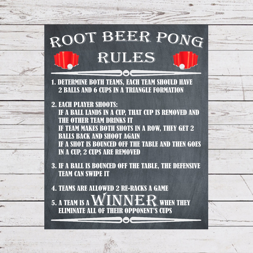 Root Beer Pong Rules Print: Mocktail Party Game (digital Download) - Etsy