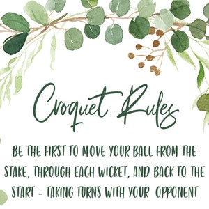 Croquet Rules Sign: Yard Game Instructions (digital Download) - Etsy