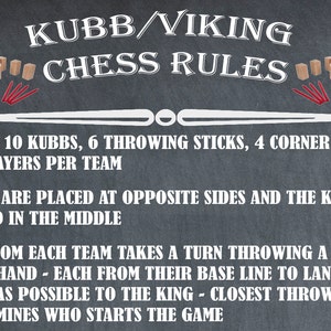 Kubb Viking Chess Rules, Yard Games, Kubb Instructions, Viking Chess Instructions, Outdoor Game ...