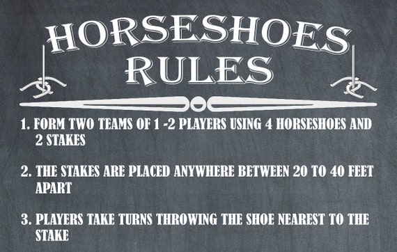 Rules And Regulations For Playing Horseshoes Clipart