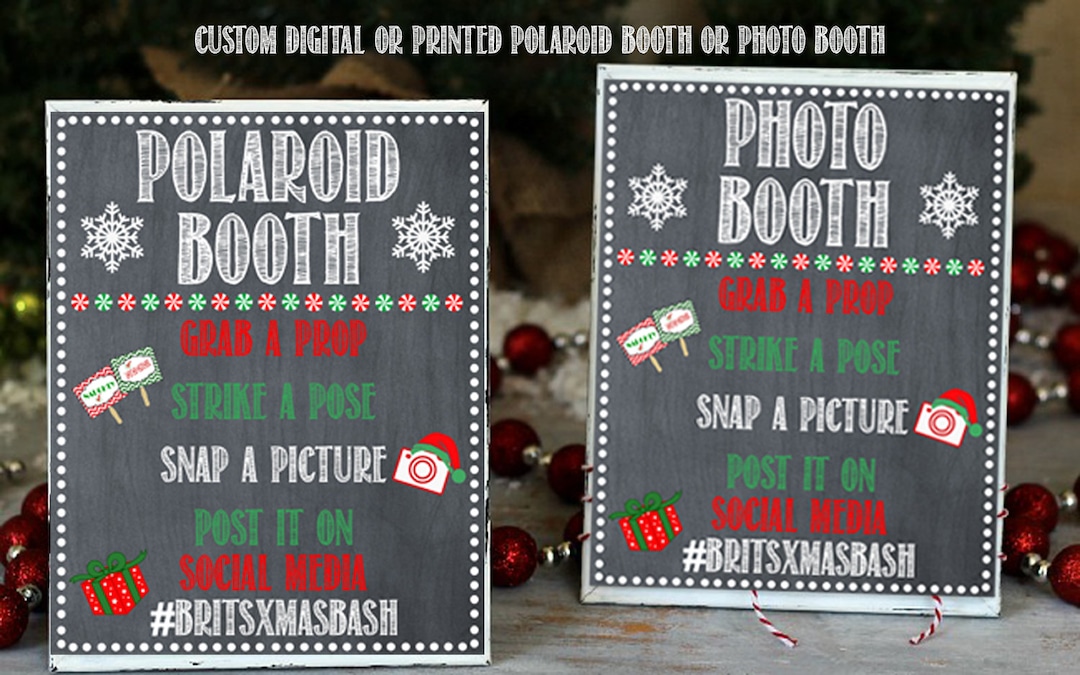 Christmas Photo Booth Sign, Christmas Polaroid Booth Sign, Holiday ...