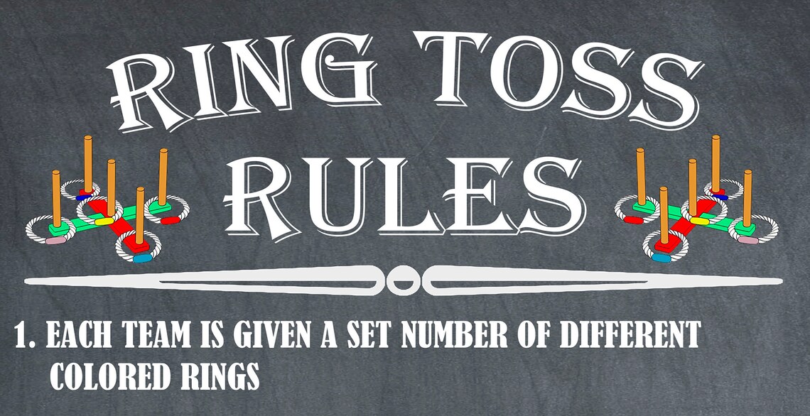 Ring Toss Rules Yard Games Ring Toss Sticks Sign Poster Etsy