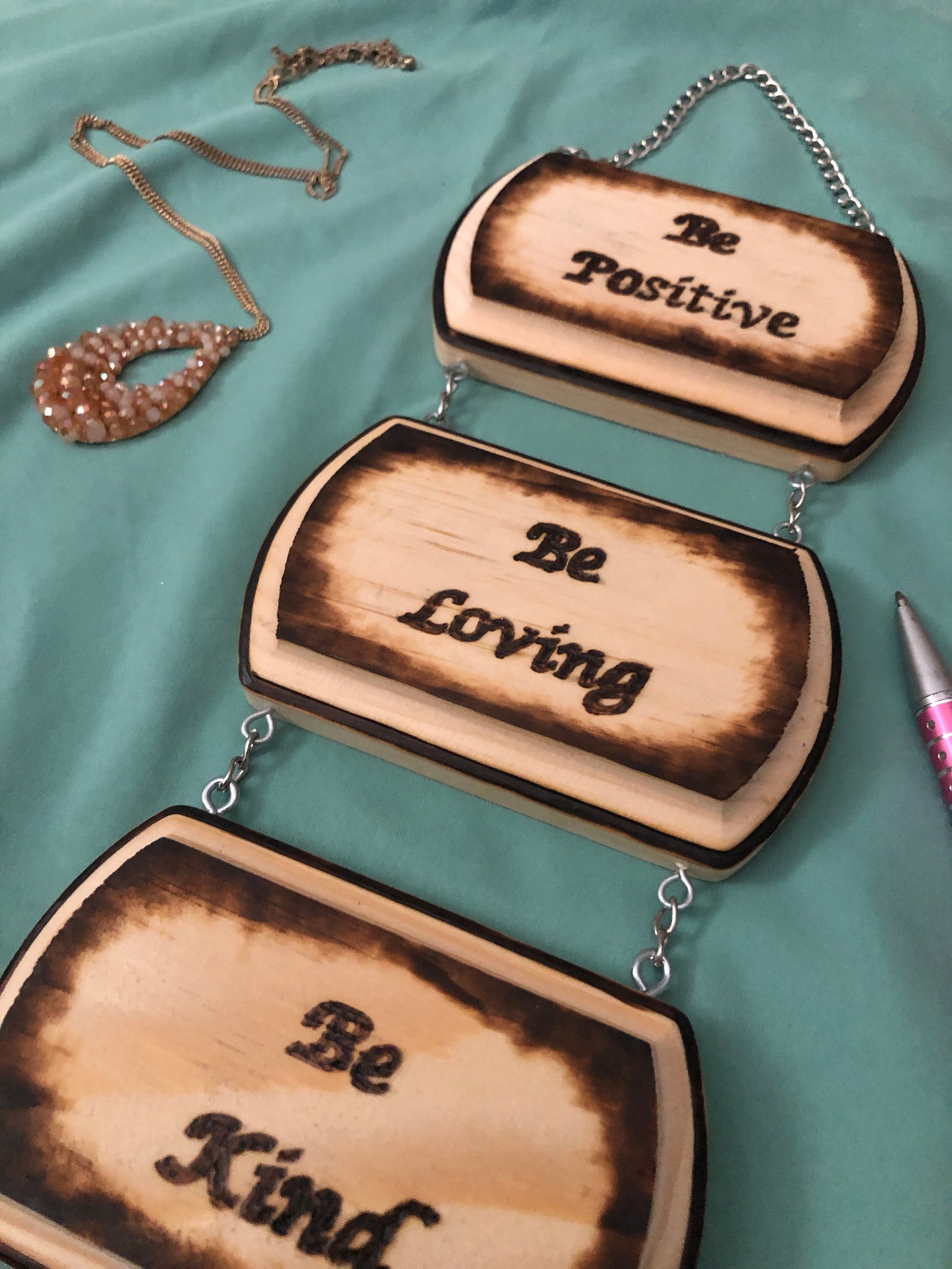 Wood Burned Hanging Wood Plaque with Inspirational Saying | Etsy