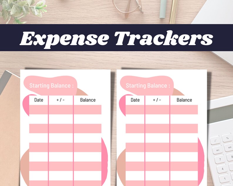 Income and Expense Tracker Printable Cash Tracker Bank Teller Slips ...