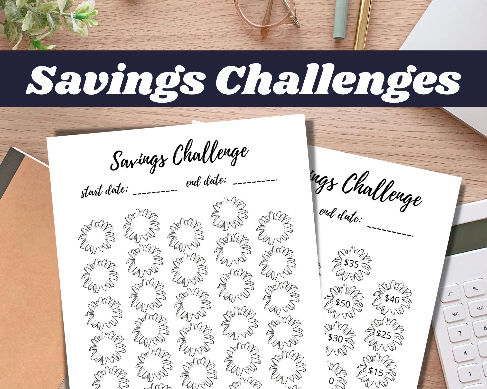 Savings Challenge Tracker Save 1k Downloadable Customizable Printable ...