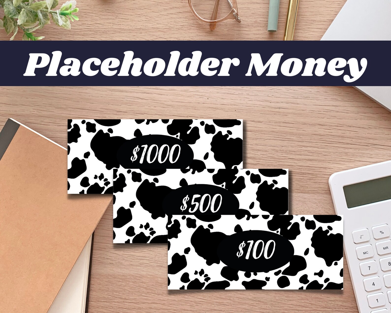 Cash Envelope Sinking Funds Placeholder Money Cow Print Themed ...