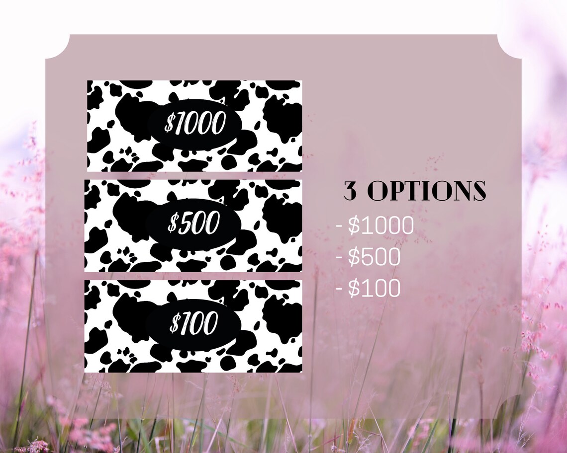 Cash Envelope Sinking Funds Placeholder Money Cow Print Themed ...