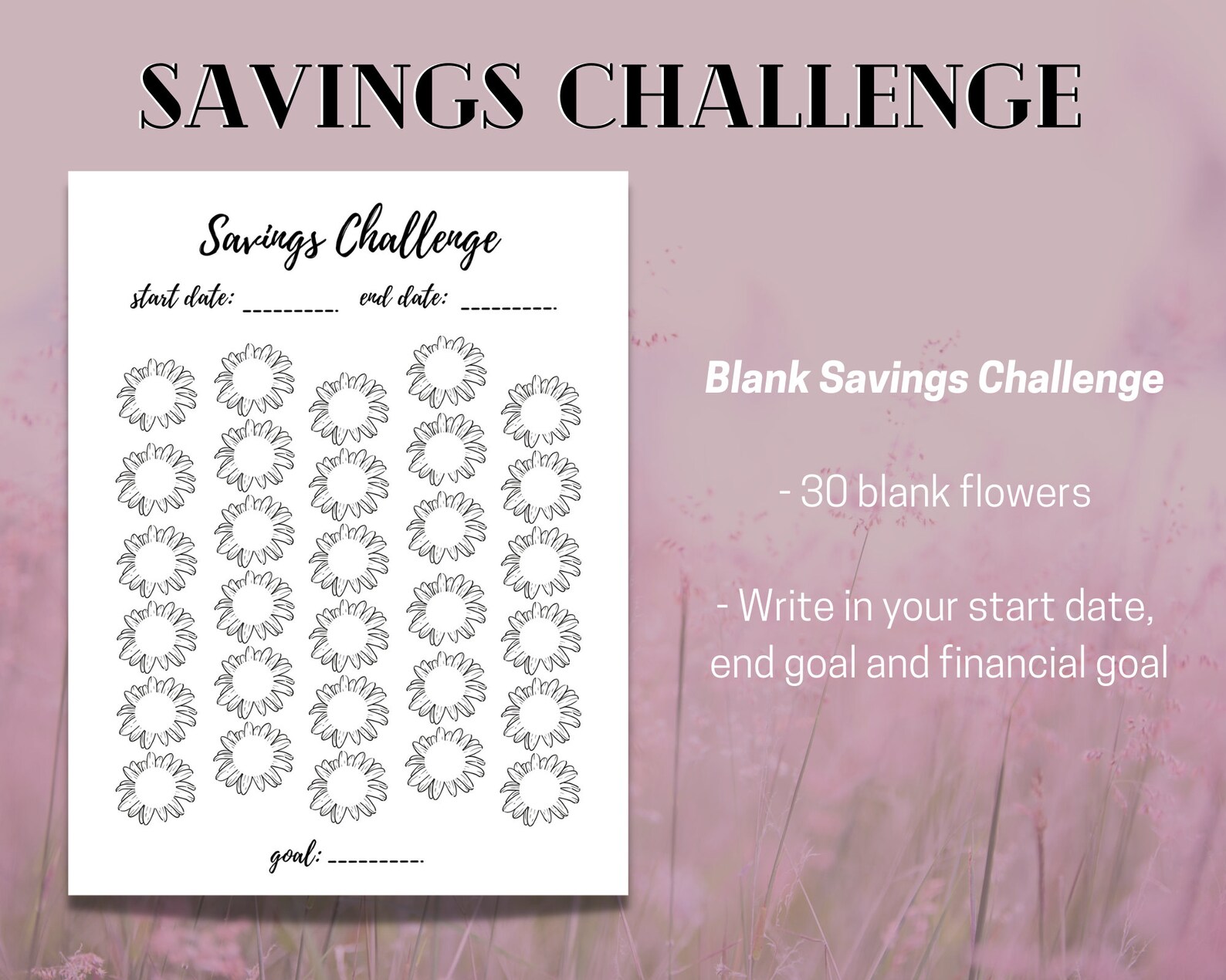 Savings Challenge Tracker Save 1k Downloadable Customizable Printable ...