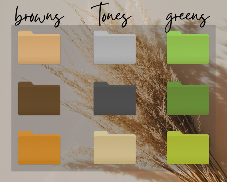 Neutral Boho Themed Folder Icons Aesthetic Organizational Desktop ...