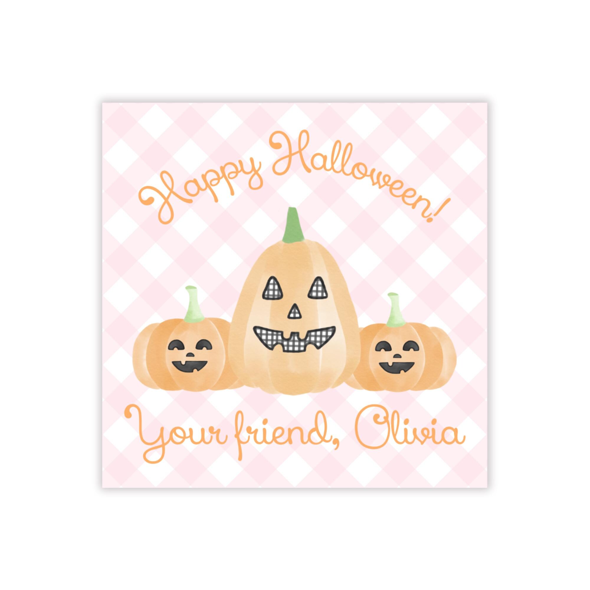 Printable Halloween Gift Tag, Pumpkin Halloween Tag, Class Gift, Jack O ...