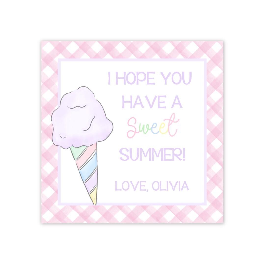 Cotton Candy Gift Tags, End of the Year Gift Tags, Summer Gift Tags - Etsy
