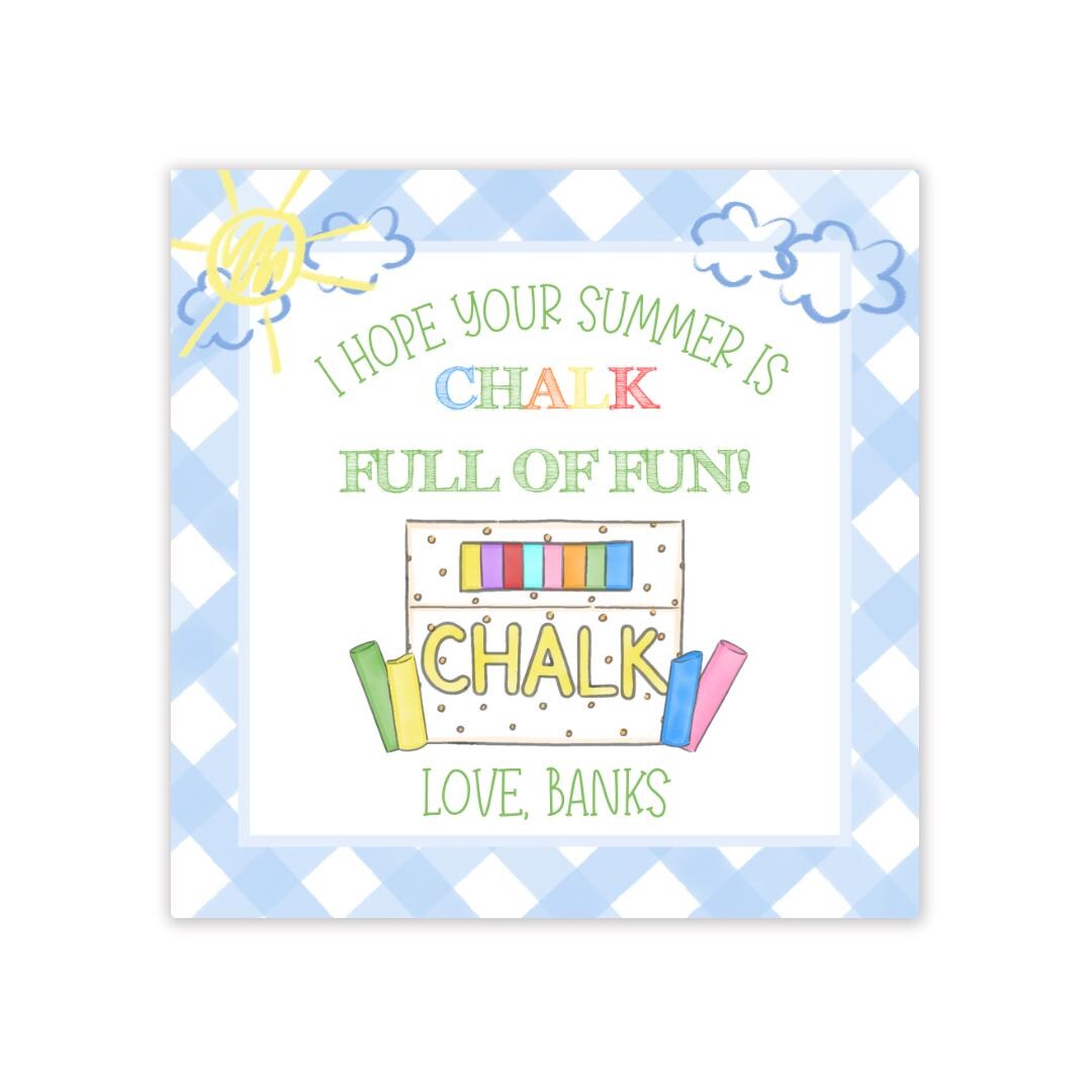 Blue Chalk Gift Tags, End of the Year Gift Tags, Summer Gift Tags - Etsy