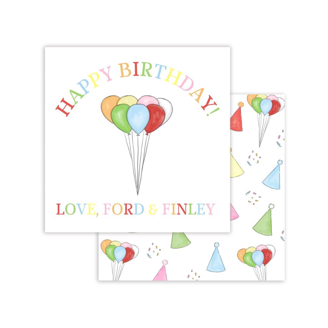 Multi-color Birthday Balloon Gift Tags, Sibling Gift Tags - Etsy