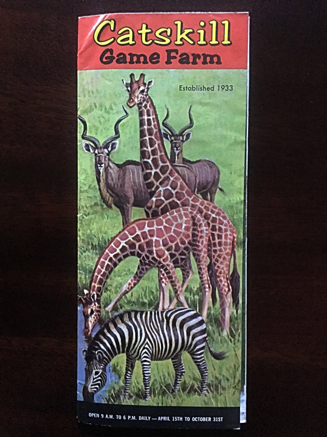 Catskill Game Farm Vintage Foldout Map and Brochure Catskill Mountains ...