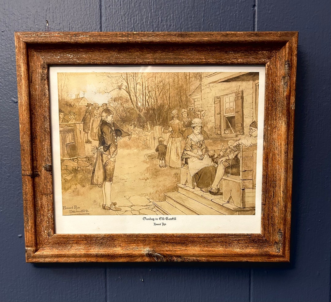 Sunday in Old Catskill - Howard Pyle Print - Reproduction From Harper's ...