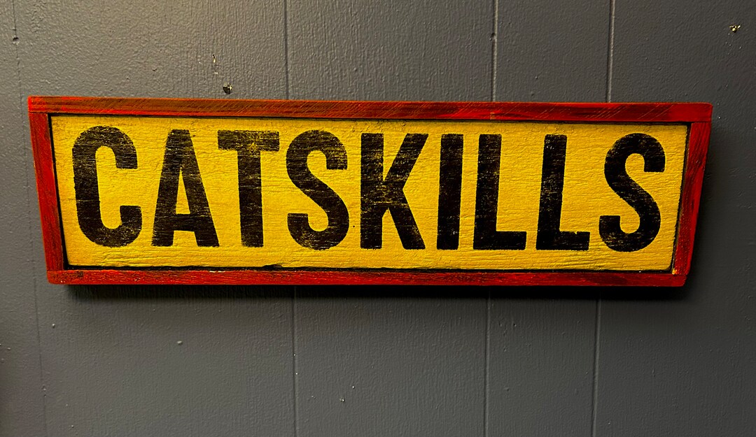 CATSKILLS Hand Made Wood Sign - Made From Reclaimed Barn Wood in the ...